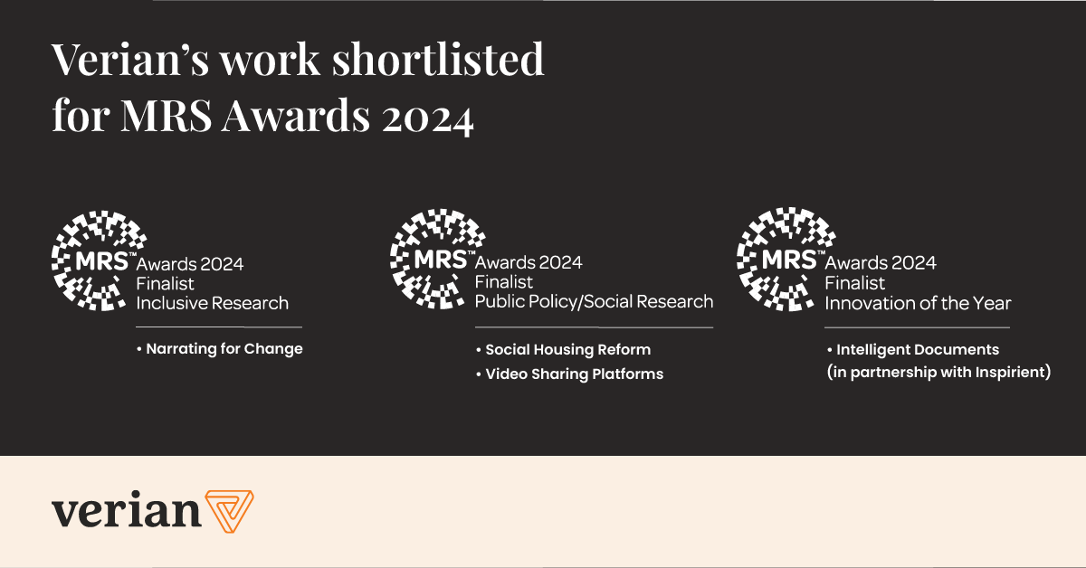 Verian’s work in public policy and social impact nominated for the MRS Awards in 2024